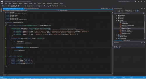 Strongly Typed Data Controls in ASP.NET 4.5 - Applied Information Sciences