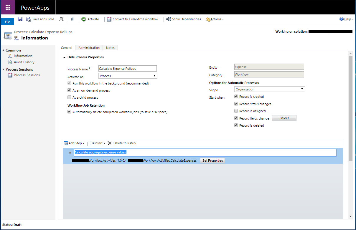 Microsoft Power Apps Aggregate Fields With Custom Workflow Activity Applied Information Sciences