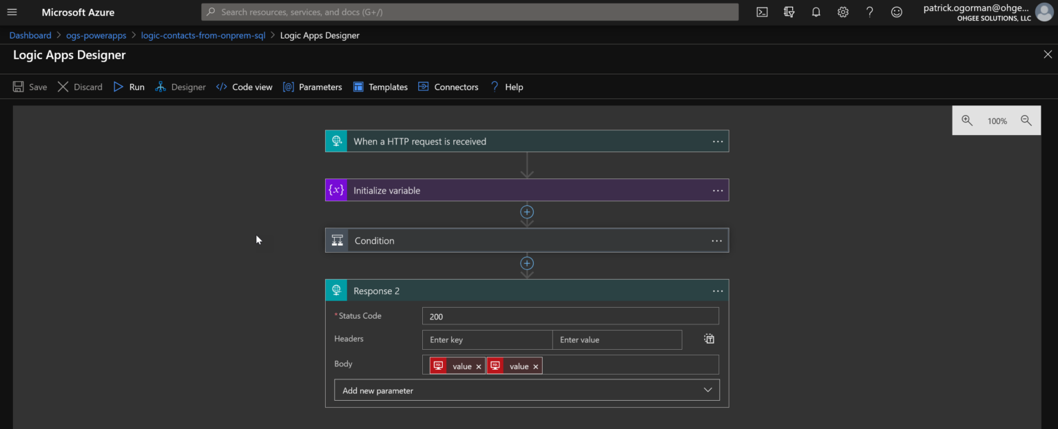 Using An Azure Logic App To Query Data In An On Premises Sql Server Database Applied