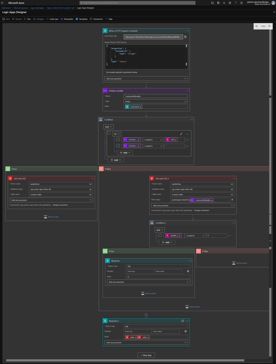 Using An Azure Logic App To Query Data In An On Premises Sql Server Database Applied