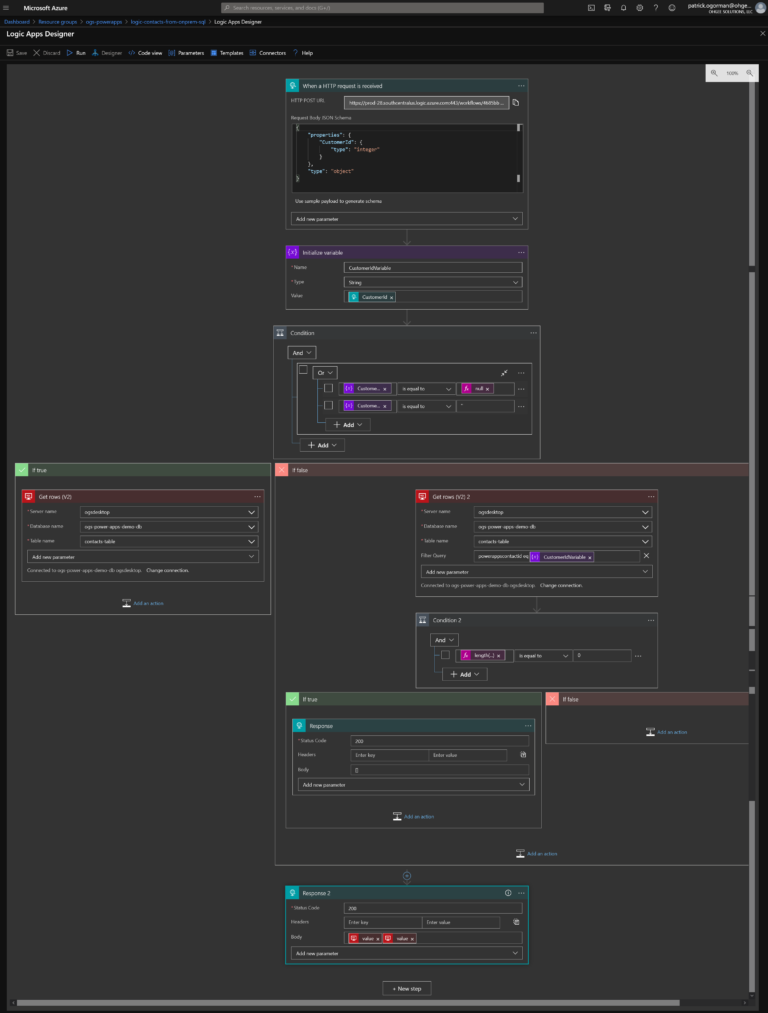 Using An Azure Logic App To Query Data In An On Premises Sql Server Database Applied