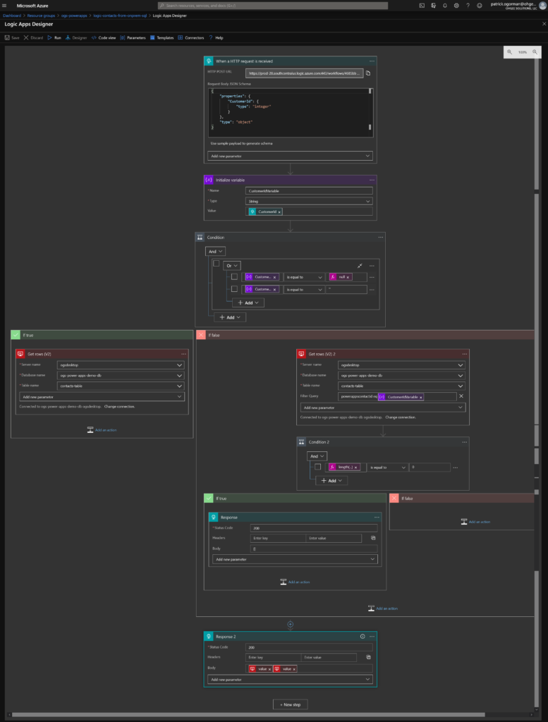 Using An Azure Logic App To Query Data In An On Premises Sql Server Database Applied