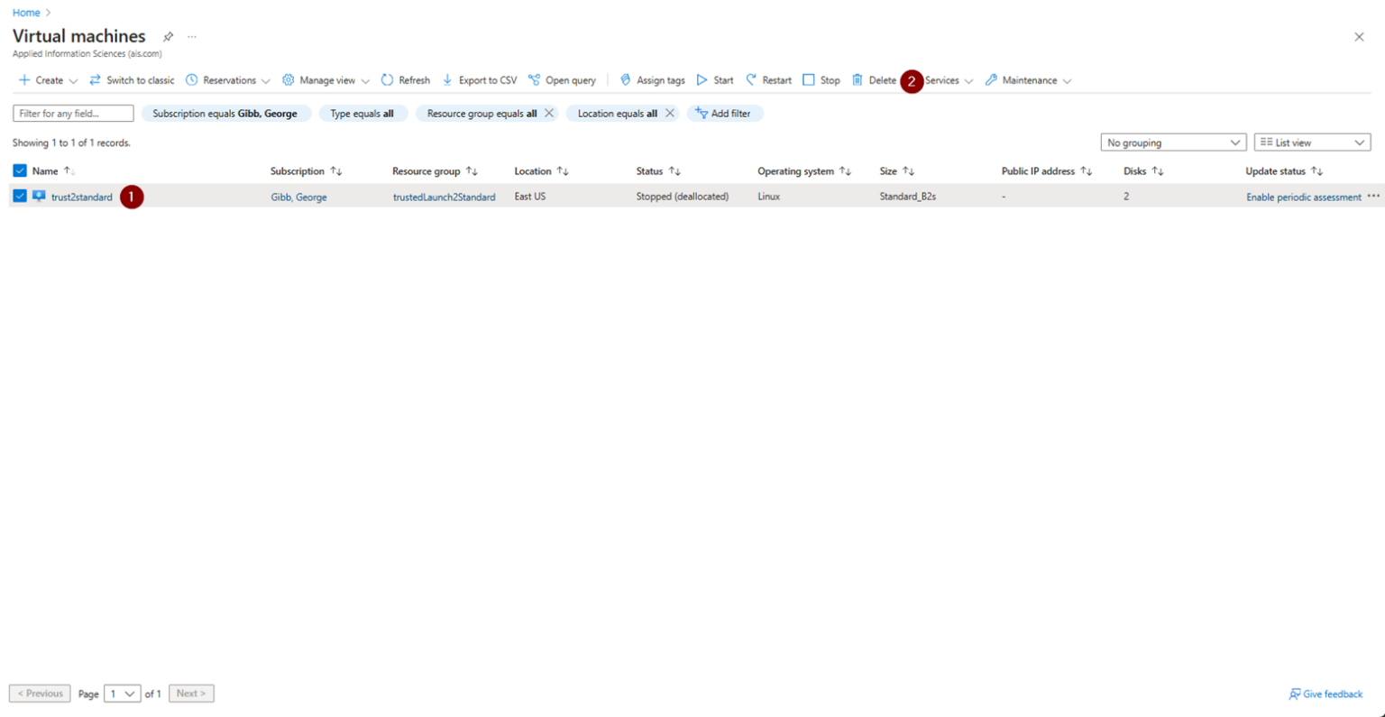 Converting an Azure Virtual Machine (VM) from Trusted Launch to ...